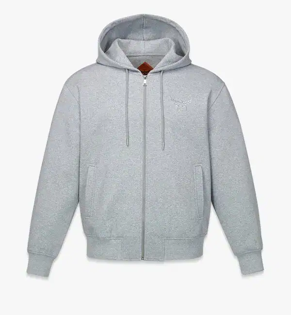 [MCM]★Essential Logo Fonte Zipper Hoodie Mcm Essential Logo Ponte Zip Hoodie - Melange Grey